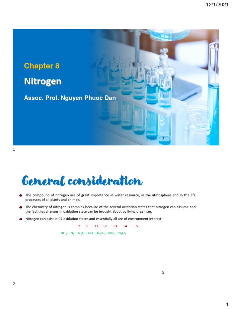 Chapter 7 - Nitrogen 2021 | PDF | Nitrate | Ammonia
