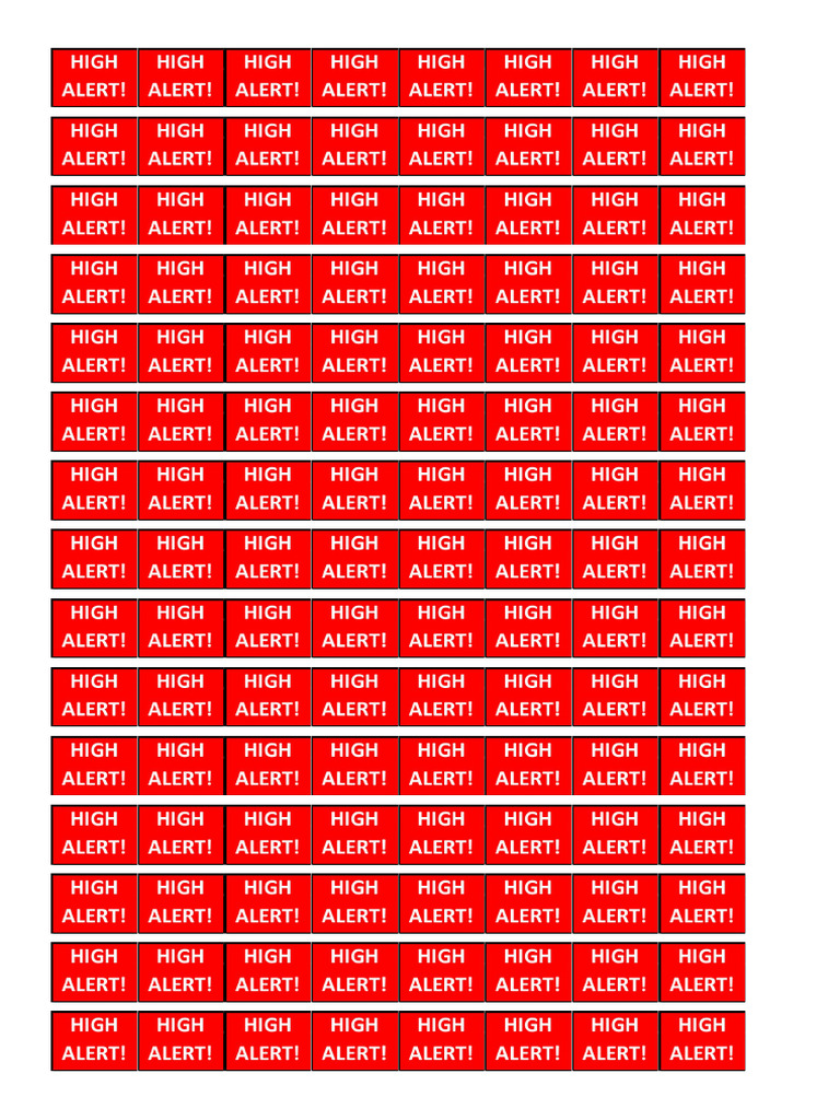 Stiker High Alert | PDF