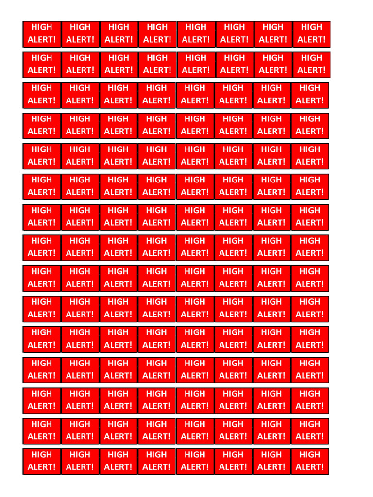 Stiker High Alert | PDF | Wellness