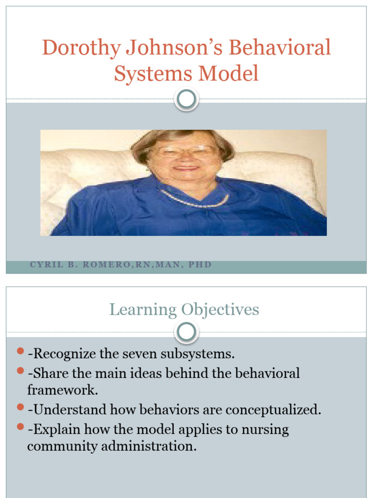 Dorothy Johnson Behavioral System Model - Cy | Download Free PDF ...