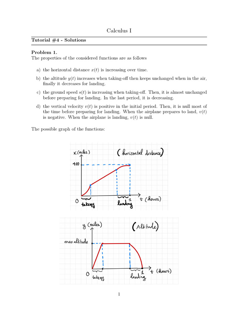 Calculus I - Solutions #4 | PDF | Acceleration | Mathematical Concepts