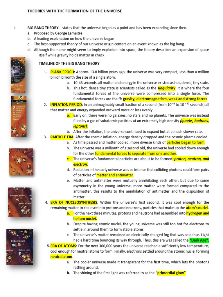 Universe Formation | PDF | Universe | Matter