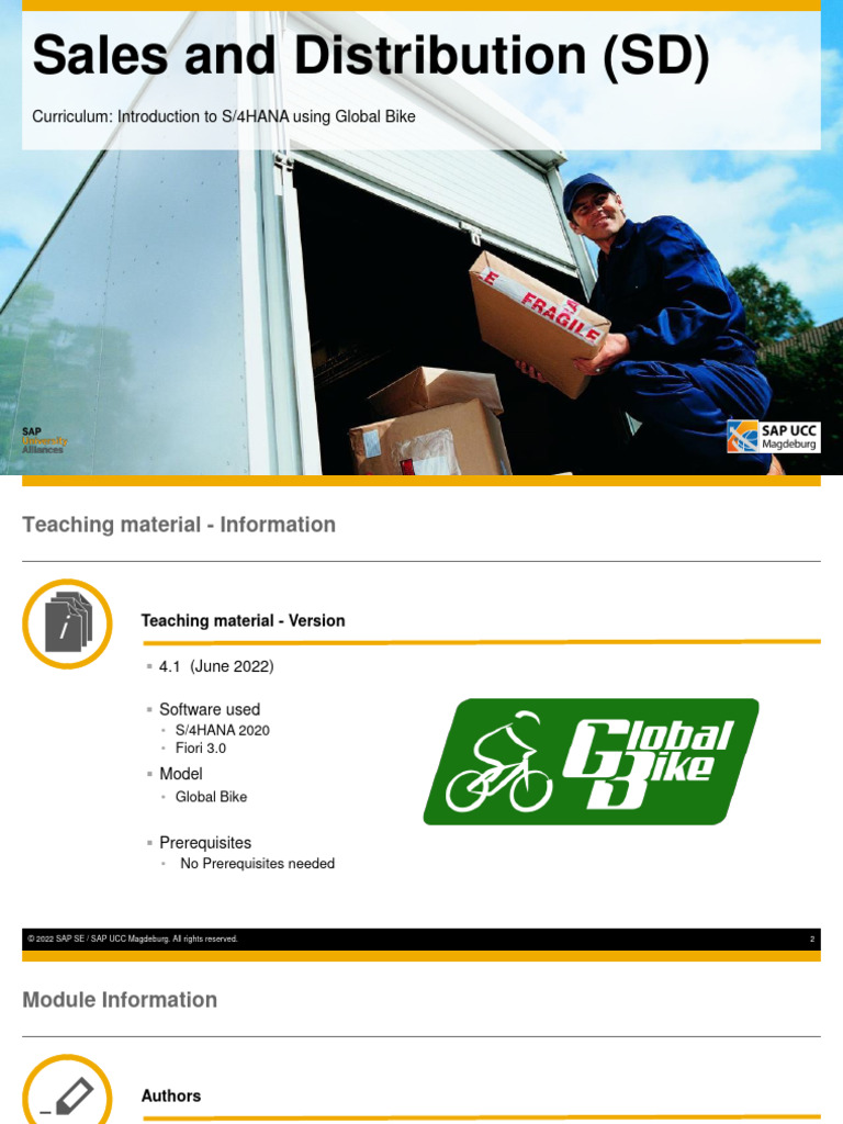 S/4HANA Sales & Distribution Overview | PDF | Invoice | Sales