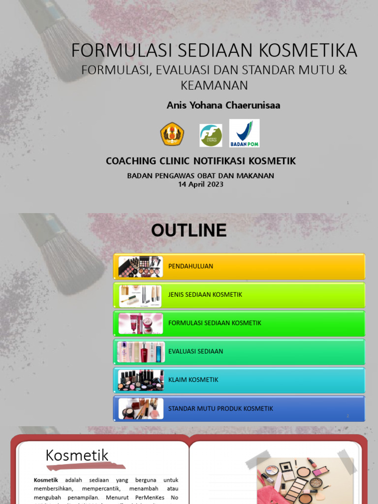Formulasi dan Standar Kosmetik | PDF