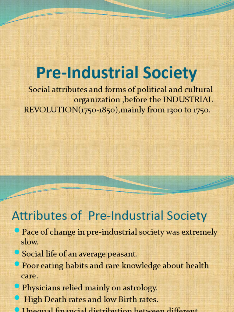 Pre-Industrial Society Overview | PDF | Industrial Revolution | Labour ...