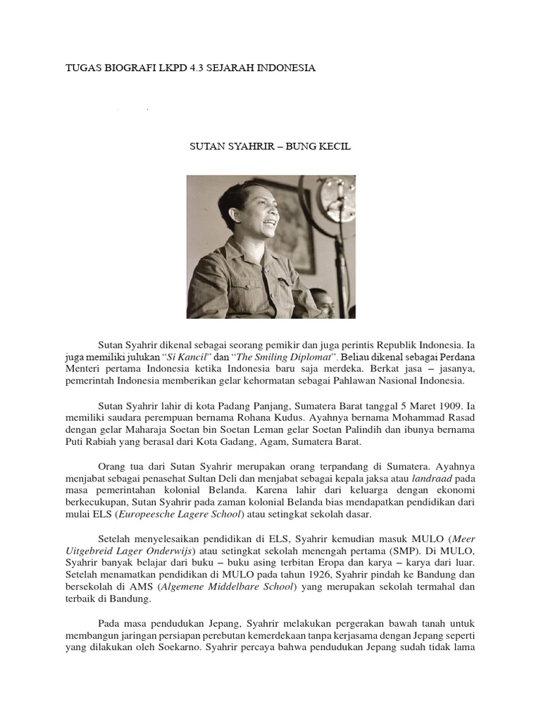 Biografi Sutan Syahrir PDF | PDF | Agama & Spiritualitas