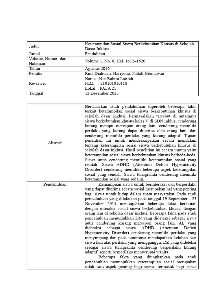 Review Jurnal Nur Rahmi Latifah Salinan 2 | PDF