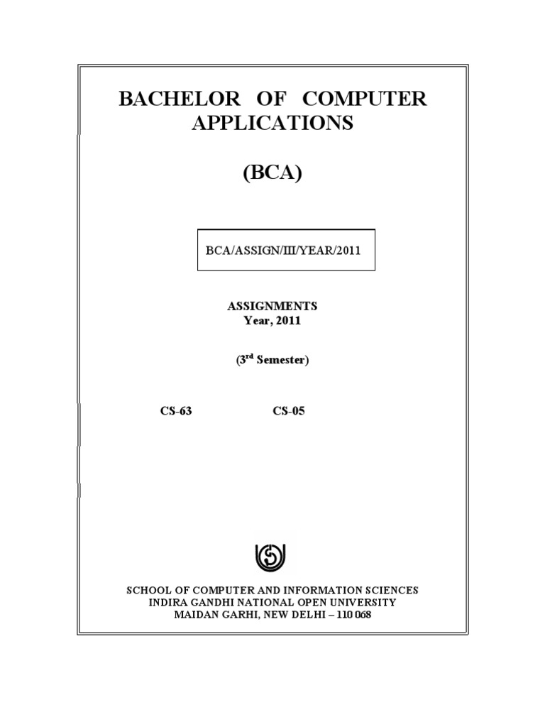 BCA (3) Assignment - 2011 | PDF | Computer Engineering | Computing