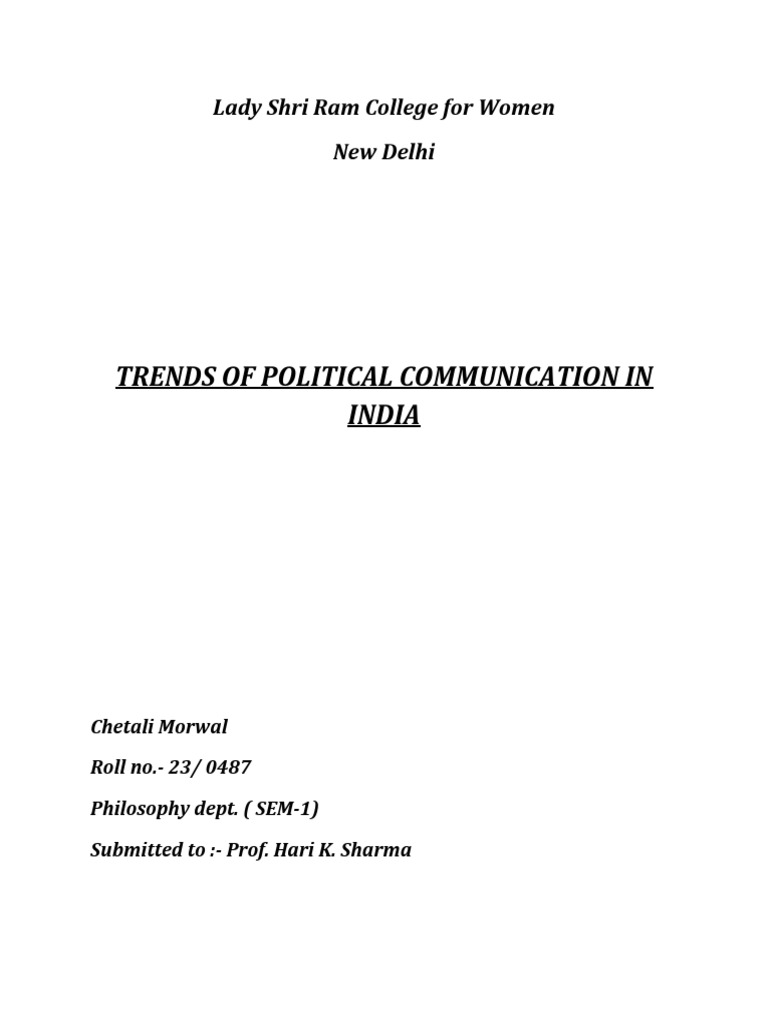 Trends of Political Communication in India | PDF | Social Media ...