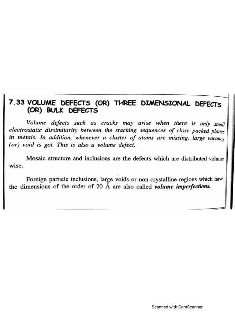 Volume Defects | PDF