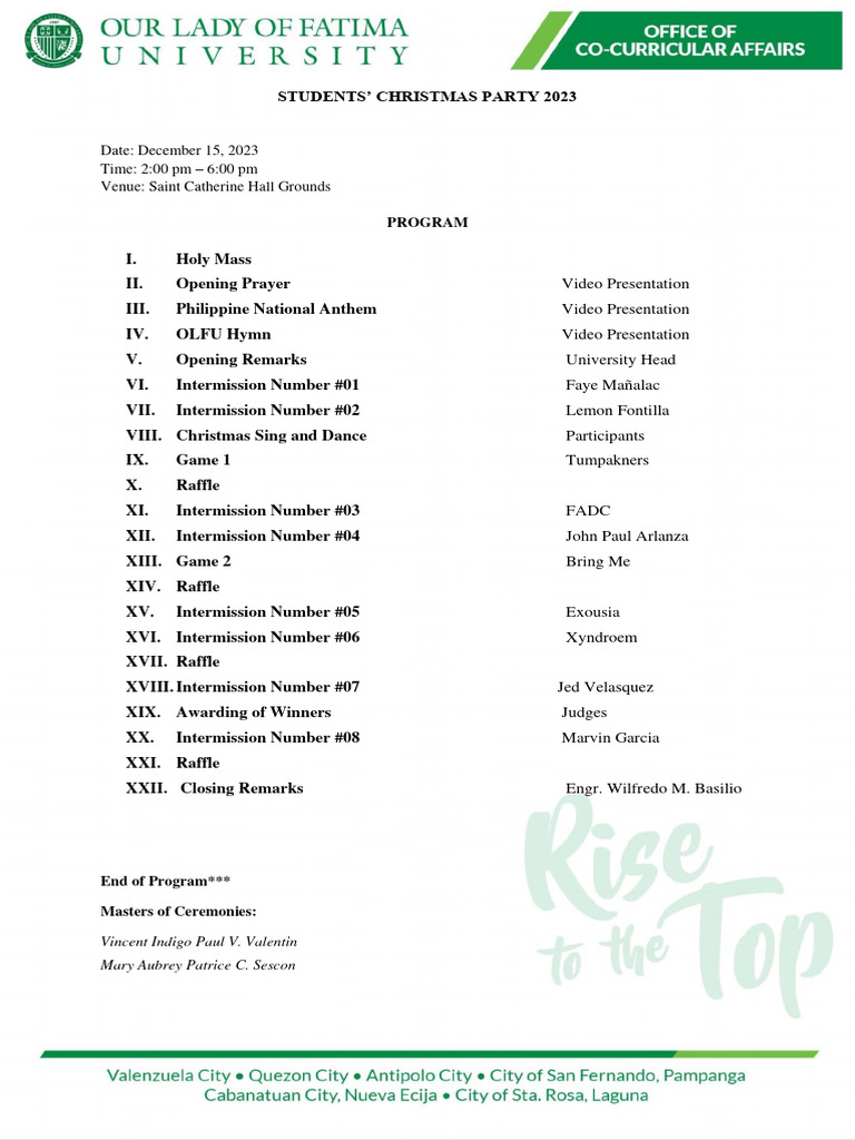 Xmas Party 2023 Program | PDF