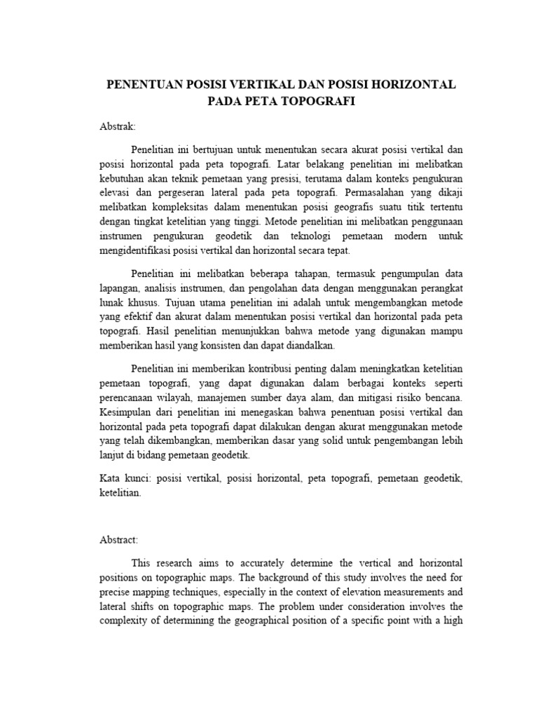 Posisi Vertikal dan Horizontal Peta Topografi | PDF | Sains & Matematika