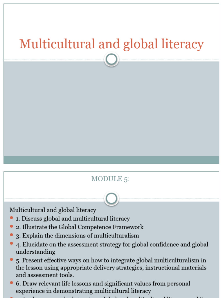 Multicultural and Global Literacy | PDF | Cross Cultural Communication ...