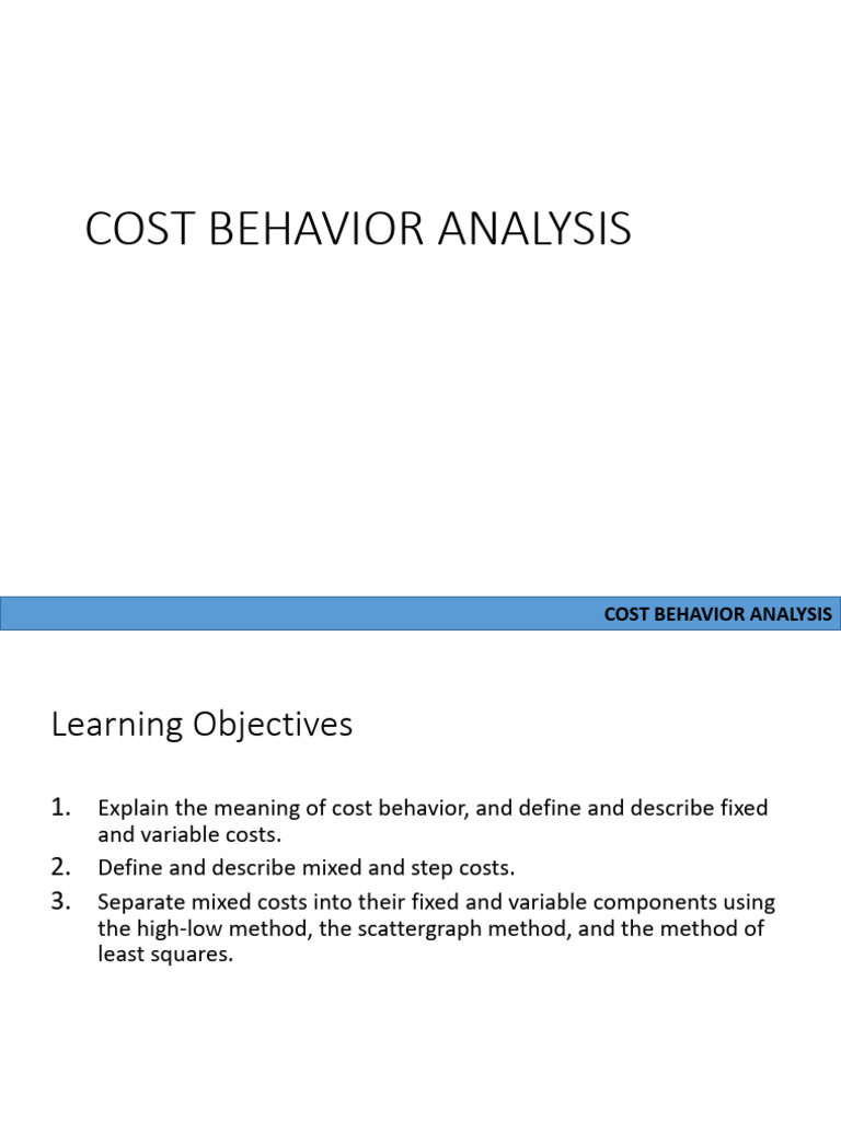 Cost Behavior | PDF