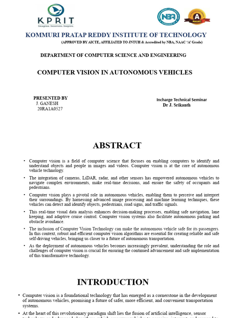 Seminar | PDF | Computer Vision | Deep Learning