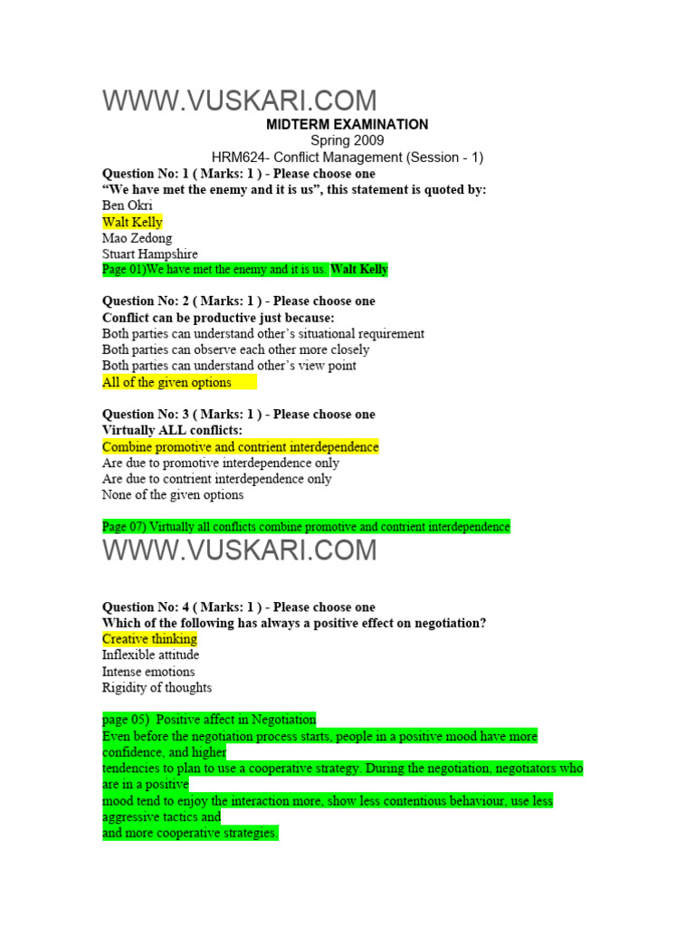 HRM624 Midterm Paper 1 by Afshan | PDF | Negotiation | Mediation