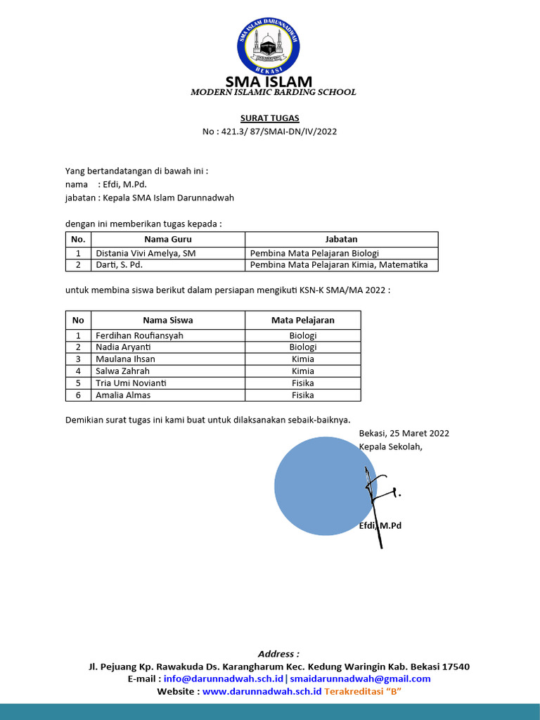 SURAT TUGAS LOMBA | PDF