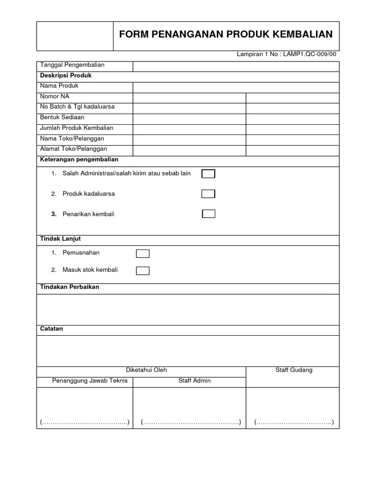 Penanganan Produk Kembalian Kosmetik | PDF