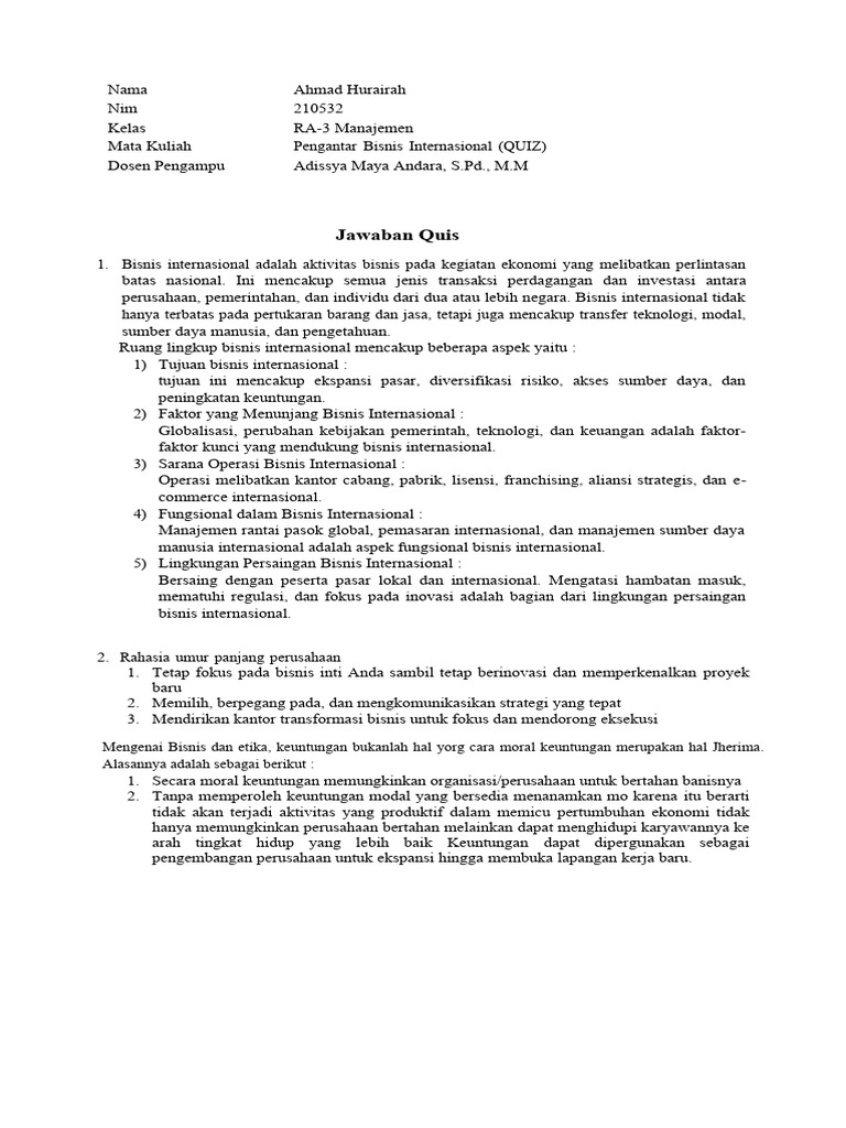 Quiz Ahmad Hurairah 210532 Ra 3 Manajemen Pdf