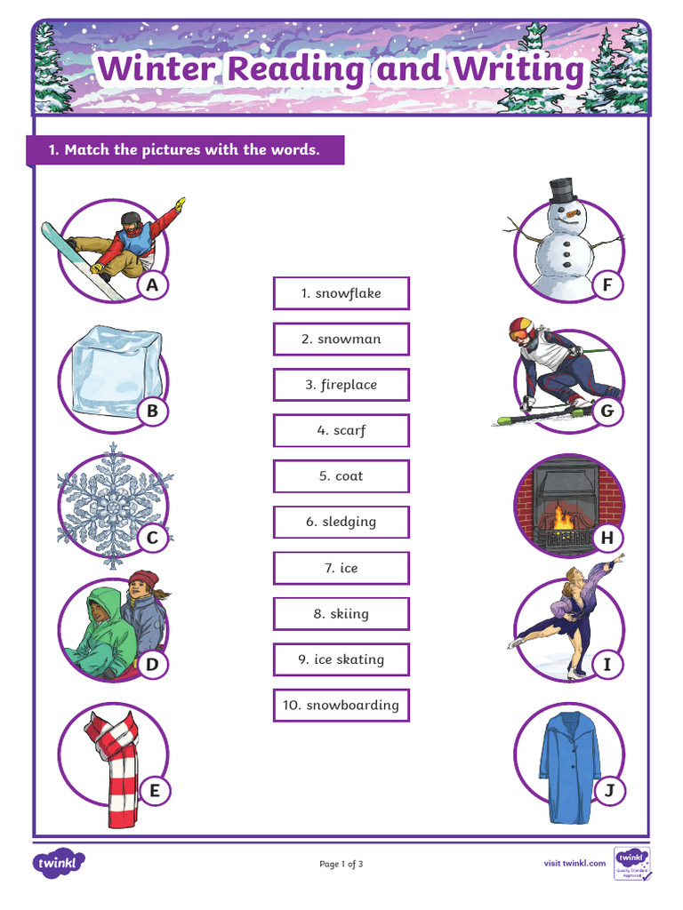 Esl Winter Reading and Writing Worksheet Ver 1 | PDF | English As A ...