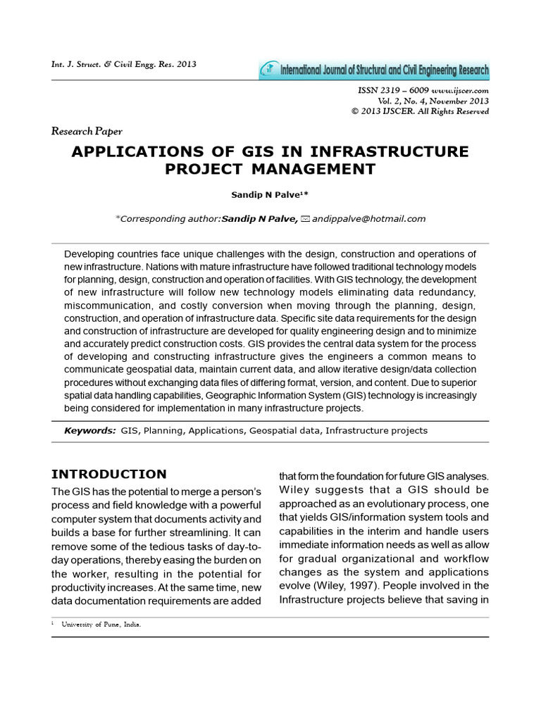 Applications of Gis in Infrastructure Project Management | PDF ...