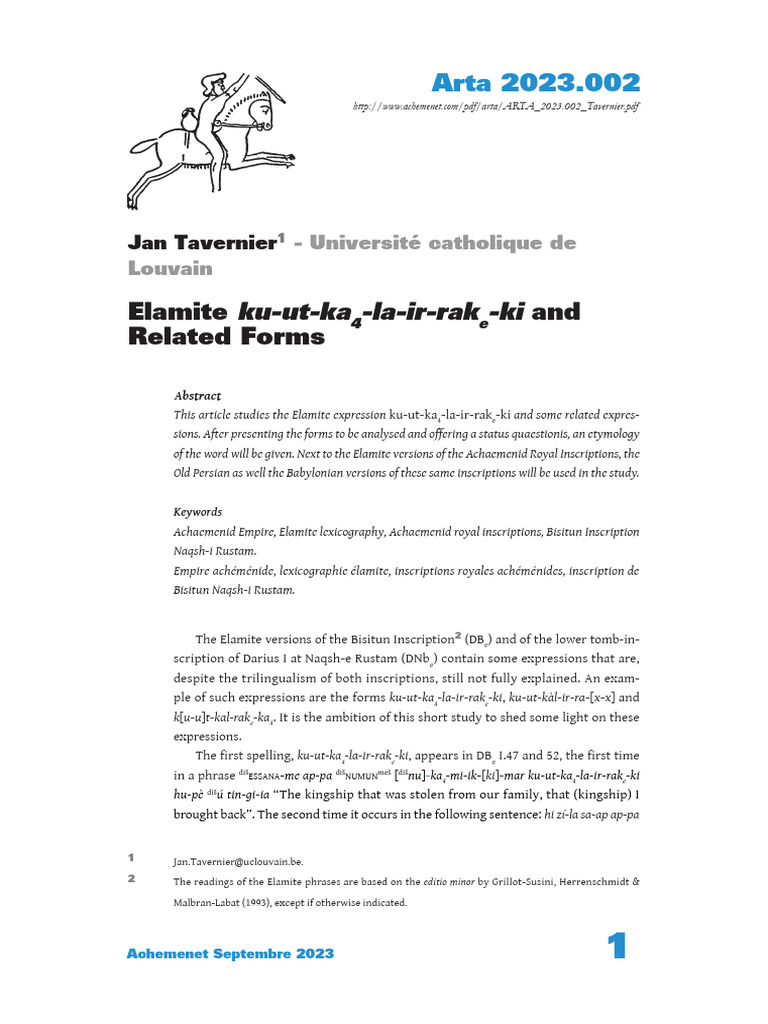 Elamite Expressions in Achaemenid Inscriptions | PDF | Grammar ...