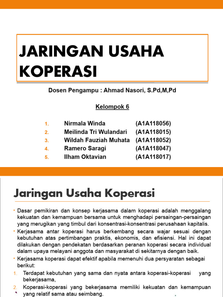 Jaringan Usaha Koperasi PPT | PDF | Karier & Perkembangan | Pengelolaan ...