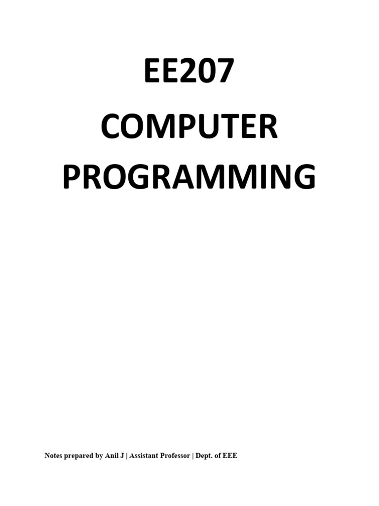 Computer Programming Notes Pdf Integer Computer Science Programming 7533