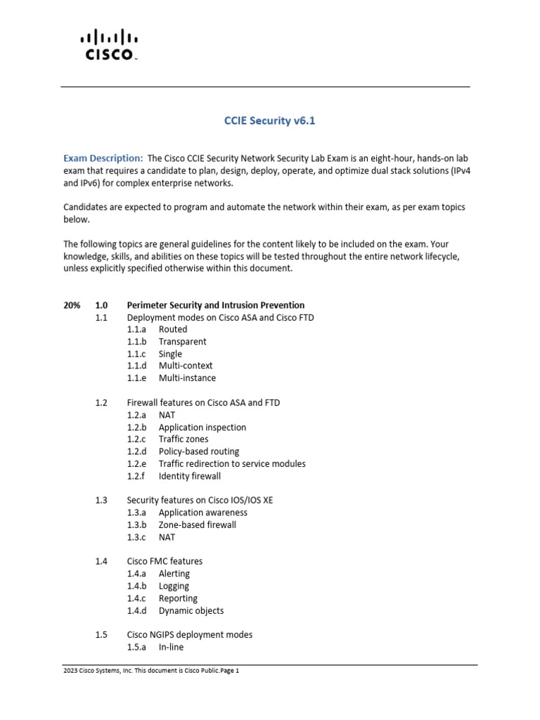 CCIE Security v6.1 Blueprint | PDF | Virtual Private Network | Computer ...