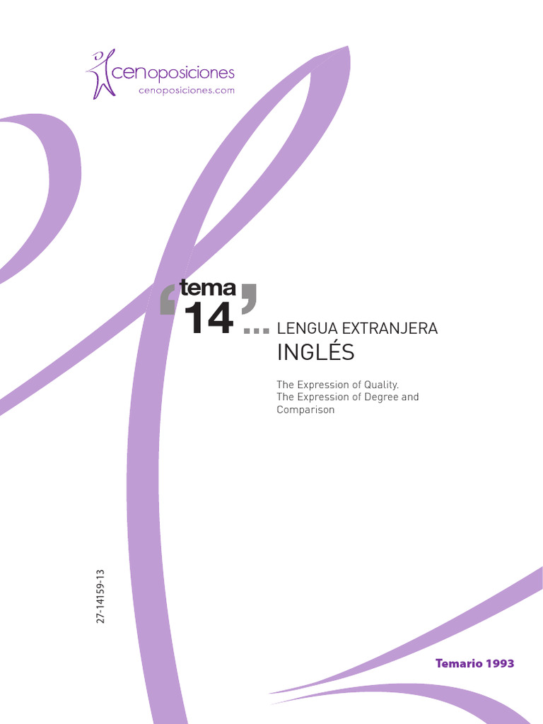 Tema 14 CEN - The Expression of Quality | PDF | Adjective | Adverb
