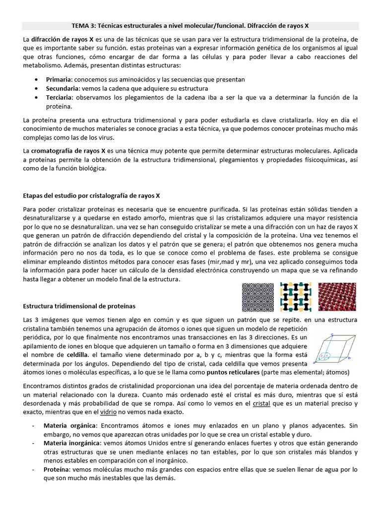 TEMA 3 Jejeje | PDF | Cristalografía de rayos X | Rayo X