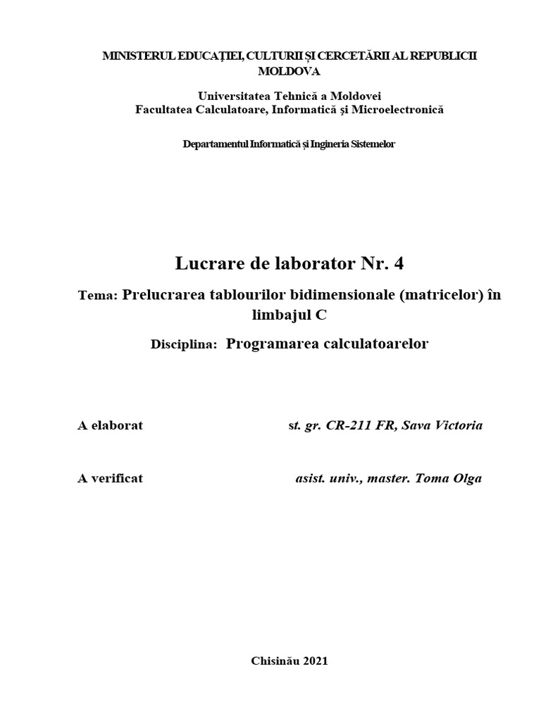 Laborator 4 Sava Victoria | PDF