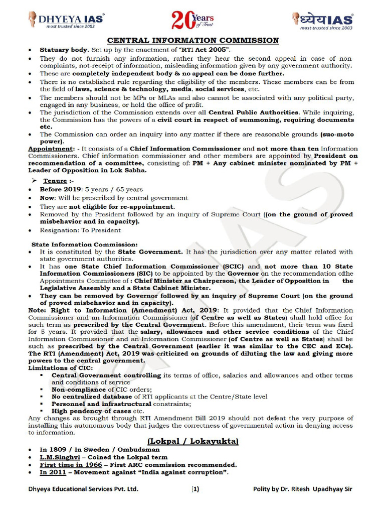 Central Information Commission | PDF