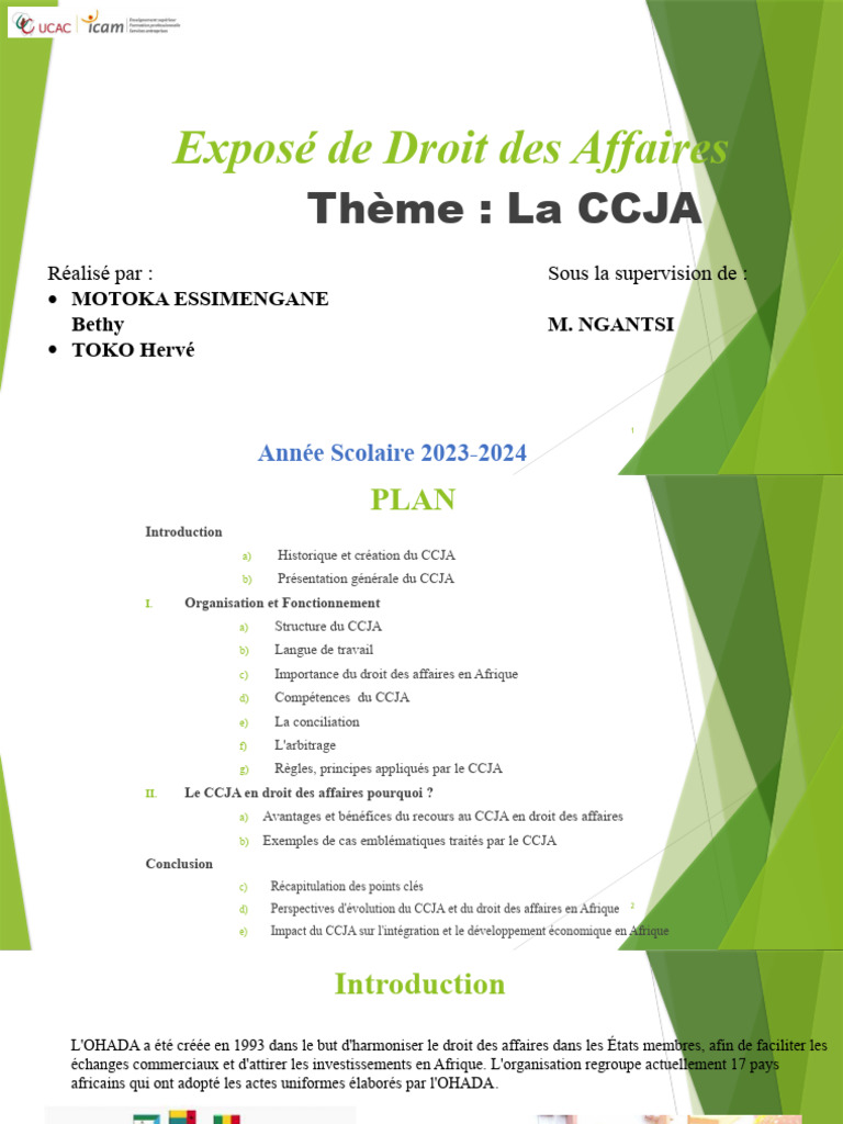 Rôle et Impact du CCJA en Droit des Affaires | PDF | Arbitrage | Justice