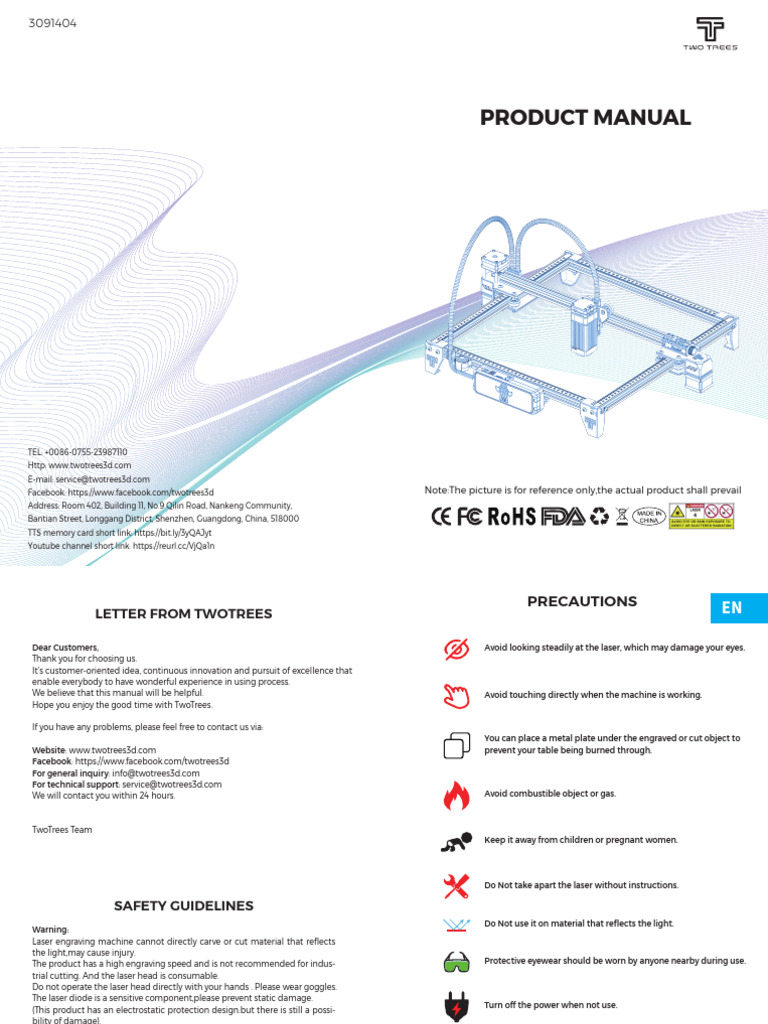 TTS-Pro Laser Engraver Manual | PDF