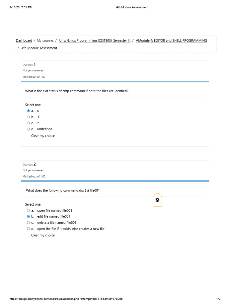 4th Module Assessment (28 Marks) Unix Linux Programming (CSIT803) - Semester III | PDF | Unix ...