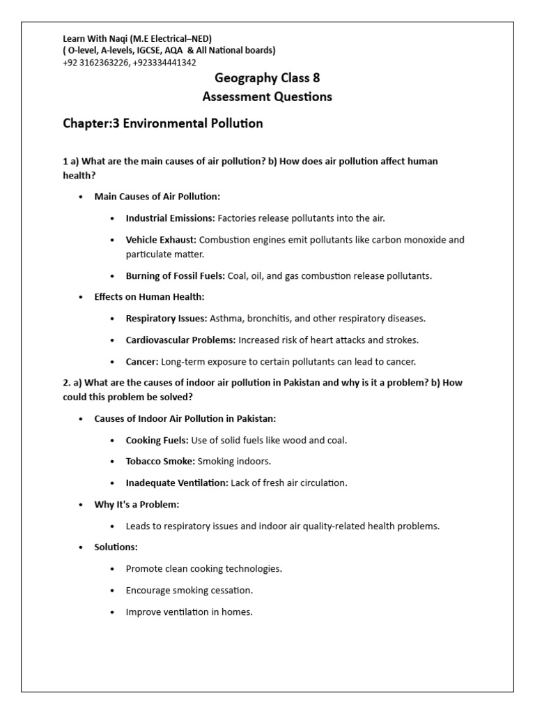 Geography - Environmental - Pollution (Chapter3) | PDF | Climate Change ...