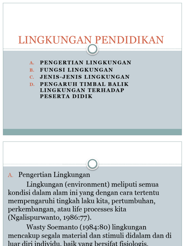 PP Lingkungan Pendidikan | PDF | Kesehatan Holistik