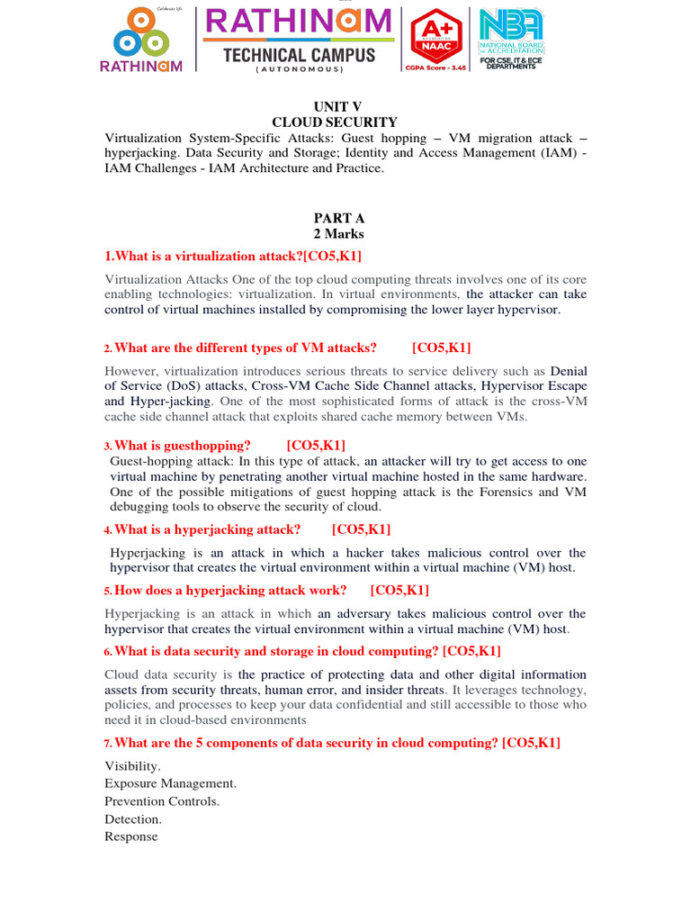 CC Ques Bank Cloud Computing QB UNIT 5 | PDF | Cloud Computing ...