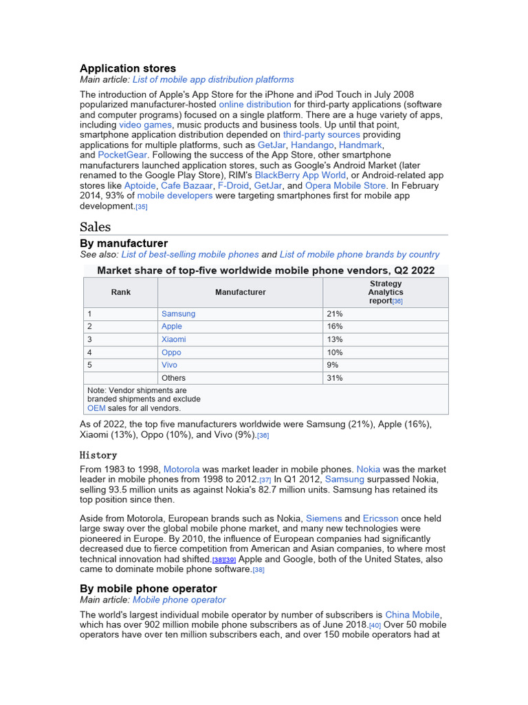 Application Stores | PDF | Mobile Phones | Smartphone