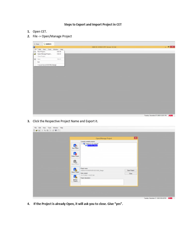 Export and Import Projects in CET | PDF | Business
