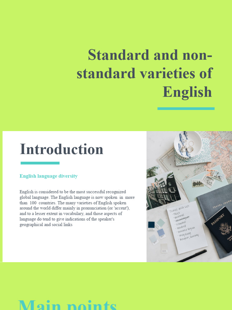 Presentation Standard and Non Standard English | PDF