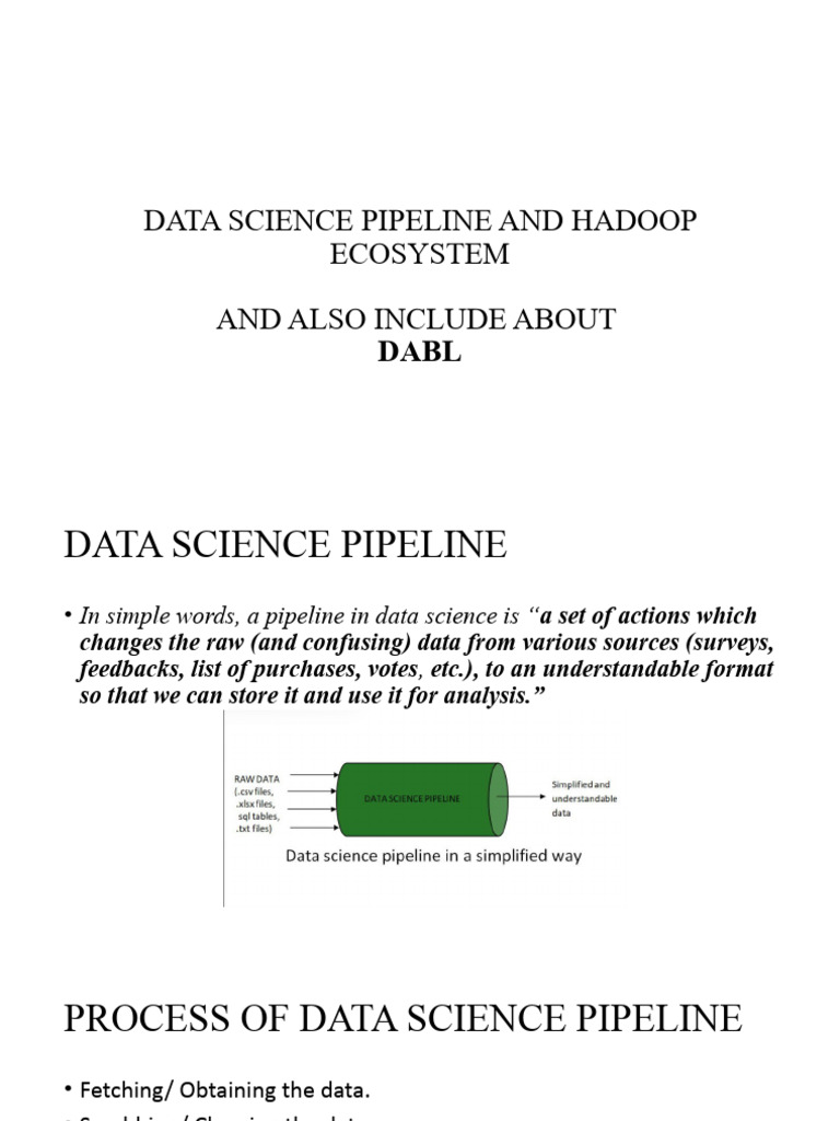 Data Science Pipeline and Hadoop Ecosystem | PDF | Apache Hadoop | Map ...