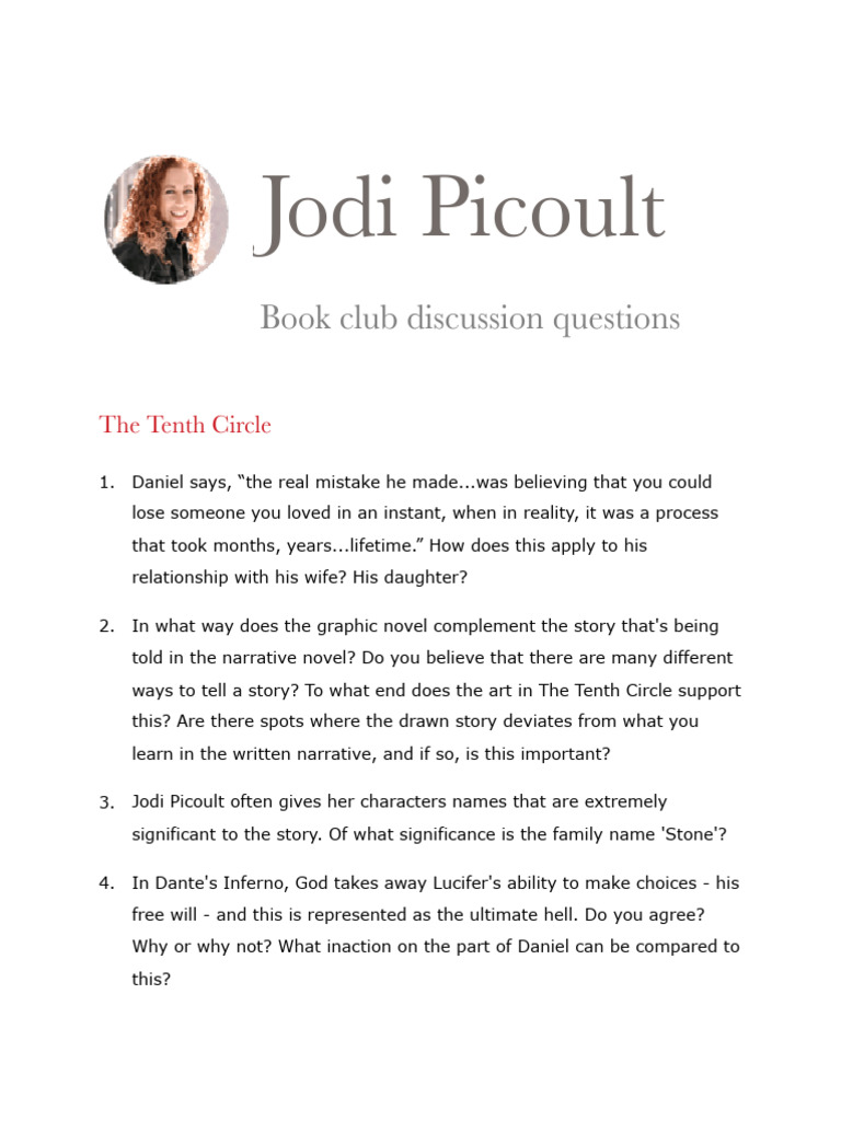 The Tenth Circle Questions 1 | PDF | General Fiction