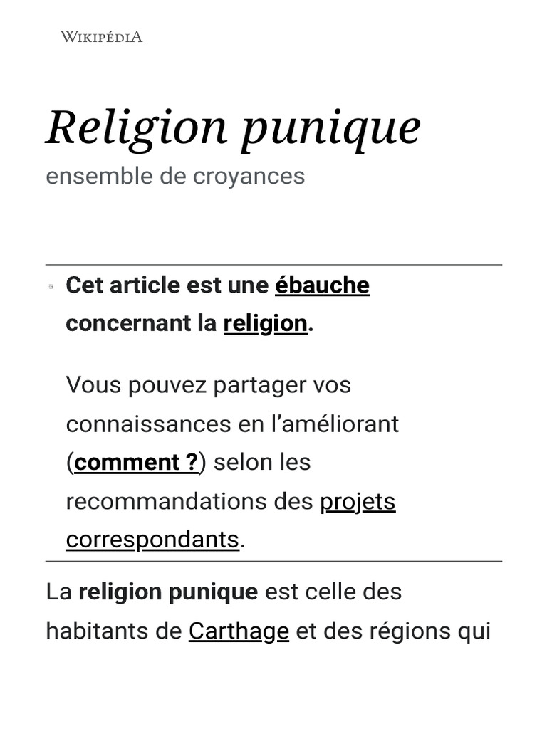 Religion punique et dieux carthaginois | PDF | Civilisation carthaginoise