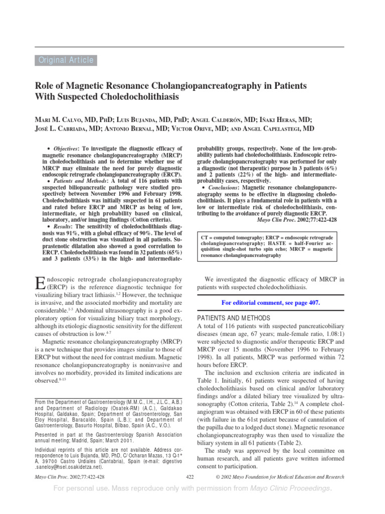 MRCP With Susp Choledocholitiasis | PDF | Magnetic Resonance Imaging ...