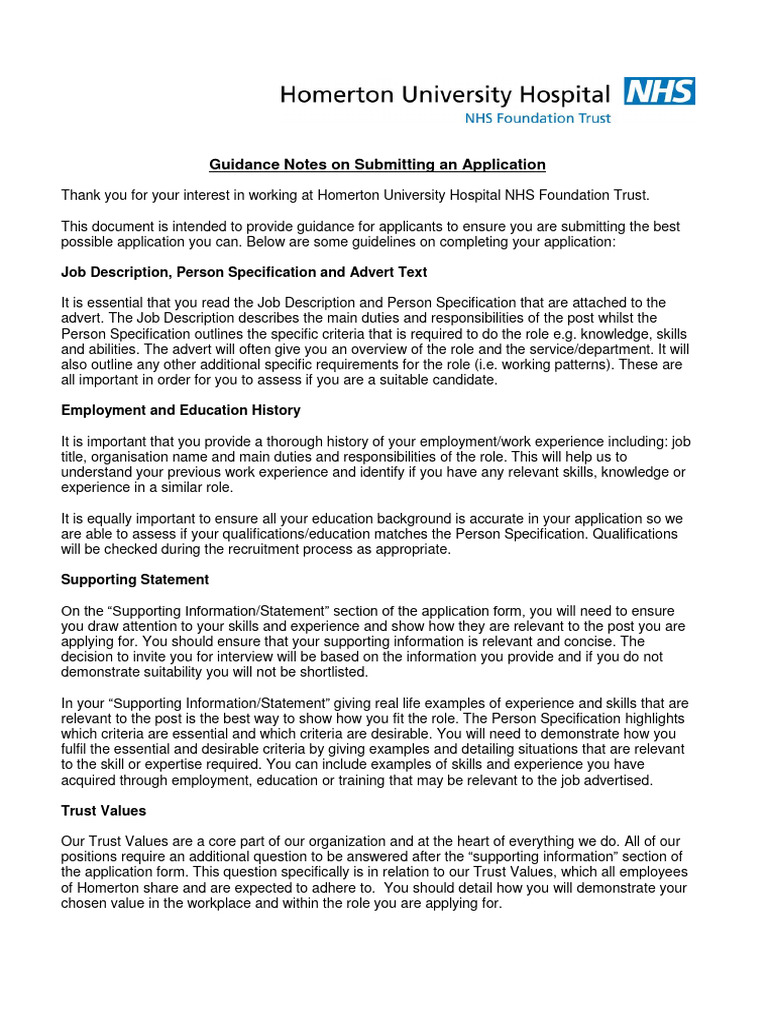 Application Guidance Notes For UK | PDF | Recruitment | Cognition