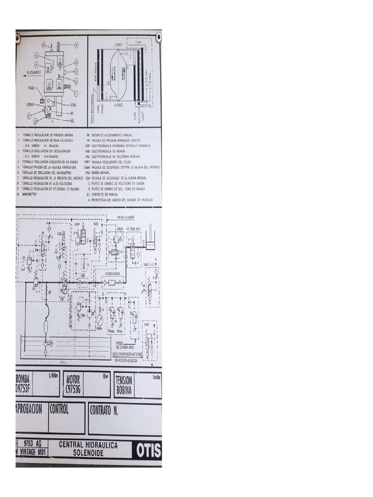 Esquema Ascensor Hidráulico OTIS | PDF