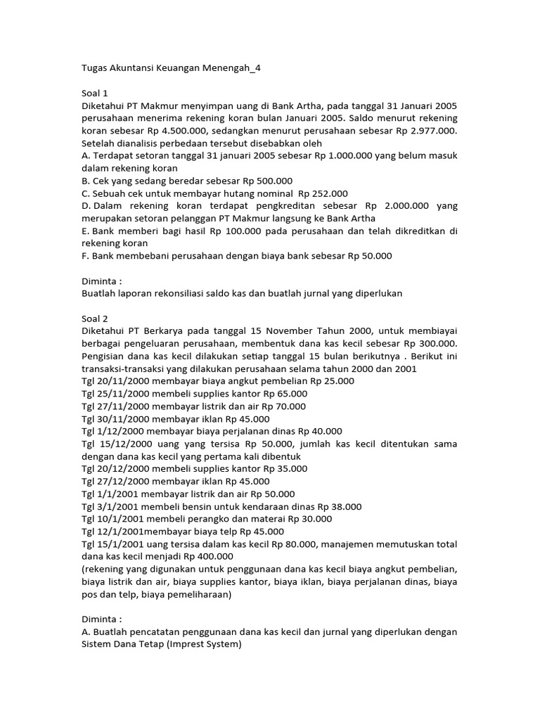 Tugas Pertemuan 4 Materi Akuntansi Keuangan Menengah 1 | PDF