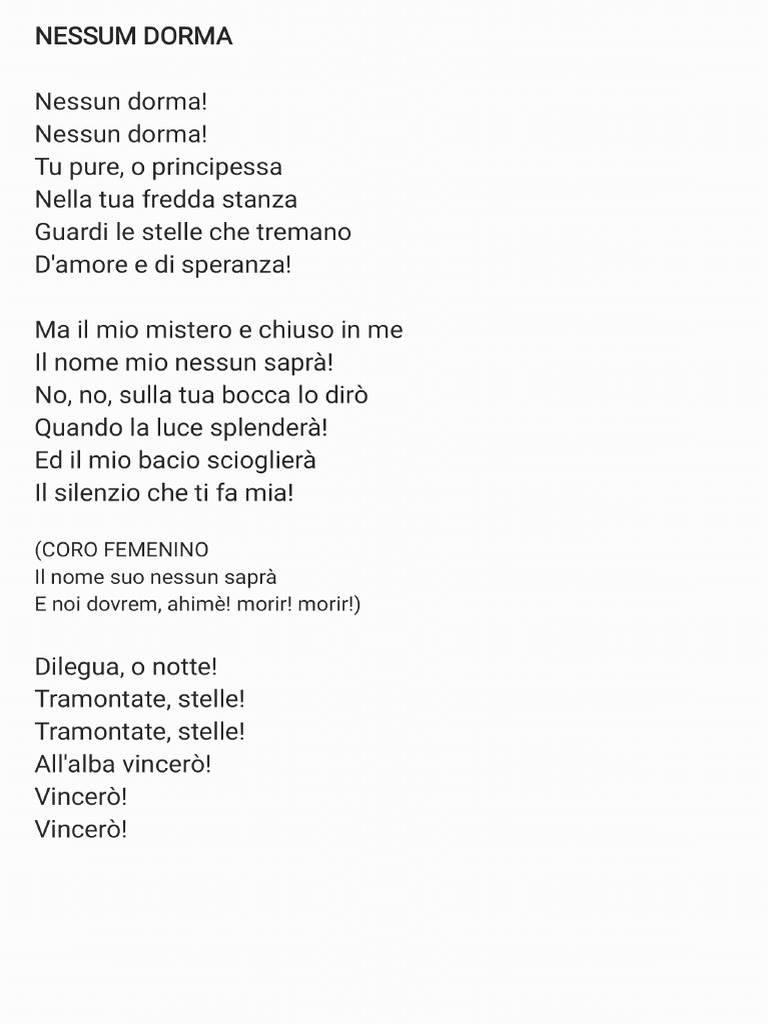 9 - Nessum Dorma | PDF